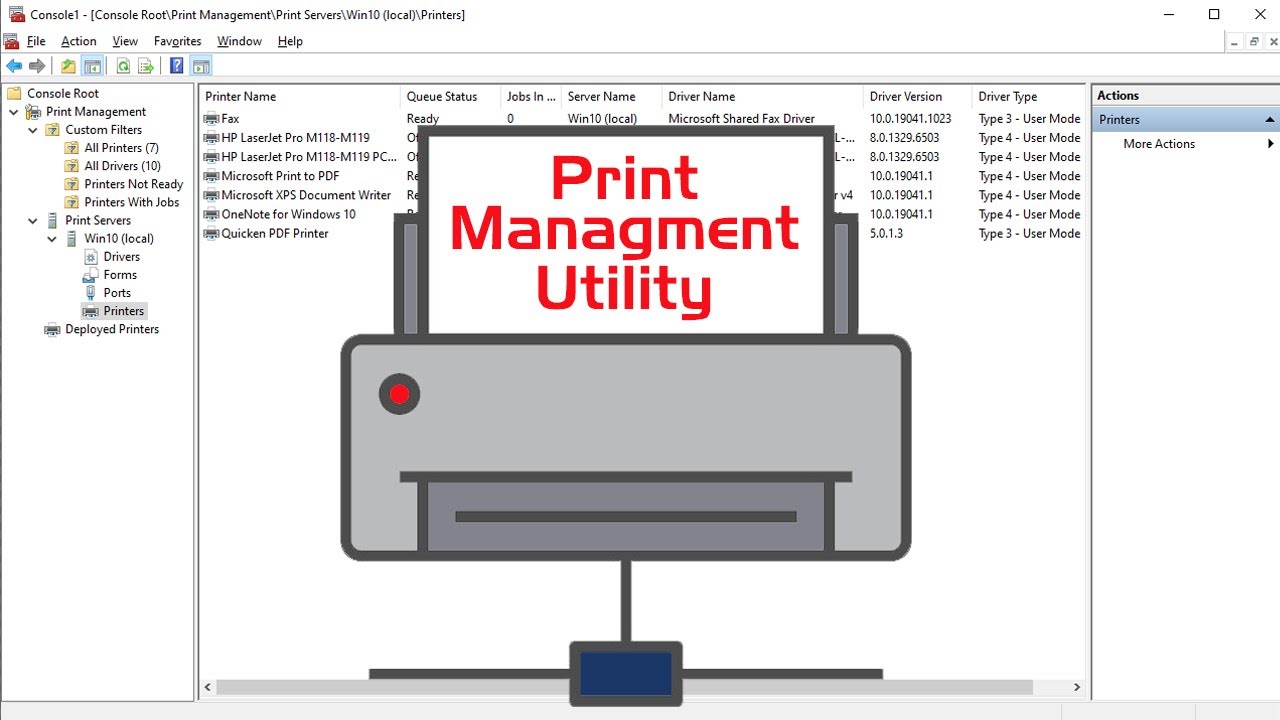 Add The Print Management Utility Back To Windows Youtube