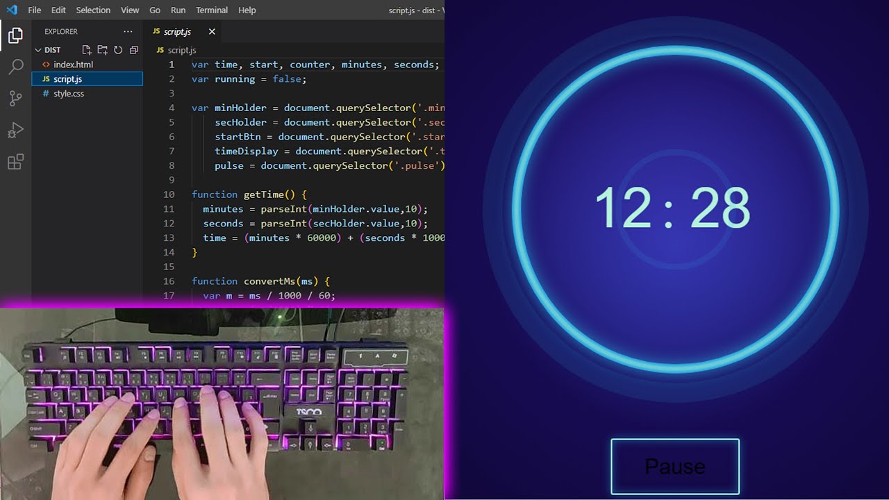 Asmr Programming Glowing Countdown Timer Using Html Css Javascript