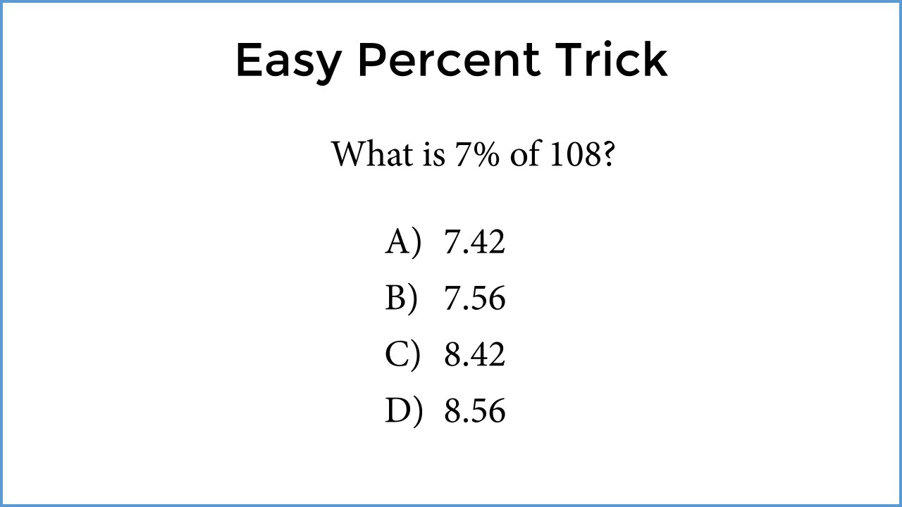 Easy Percent Trick Youtube