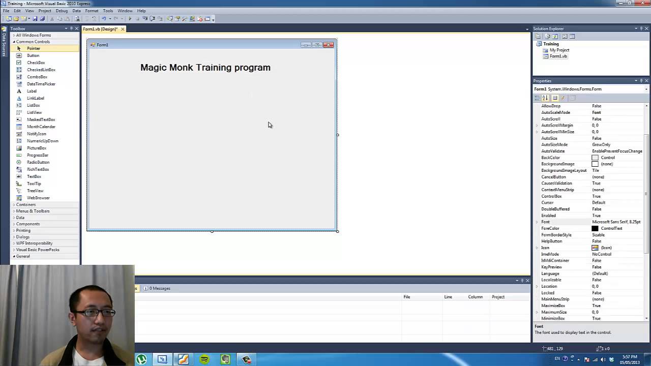 Visual Basic Programming Lesson 1 Changing Object Properties Youtube