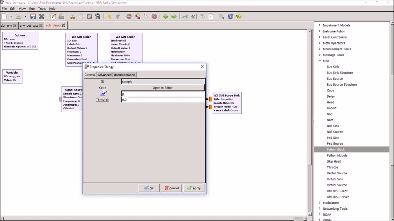 Gnuradio Embedded Python Block Youtube