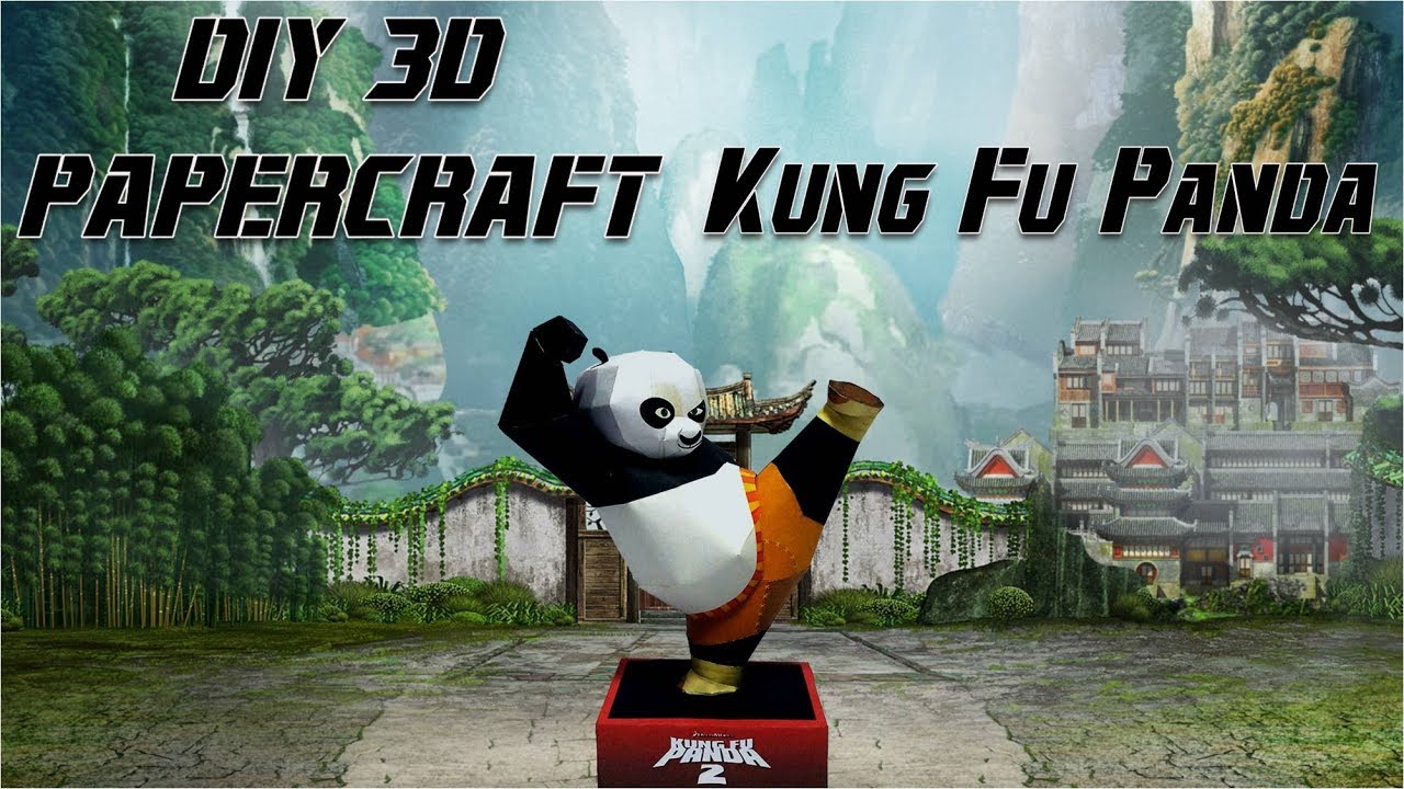 Kung Fu Panda Sculpture Po Diy 3d Papercraft Youtube
