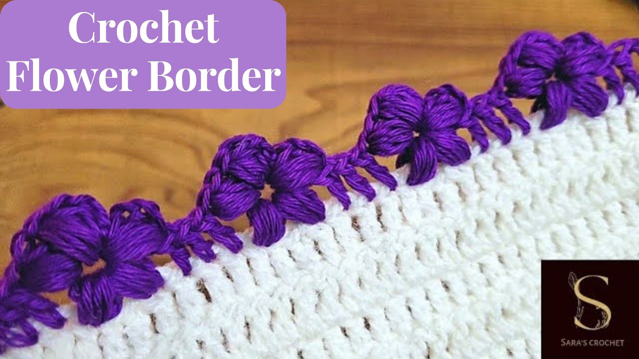 Just Ten Minutes Gorgeous Crochet ёяшнёясм Super Easy Puffy Flower Edging