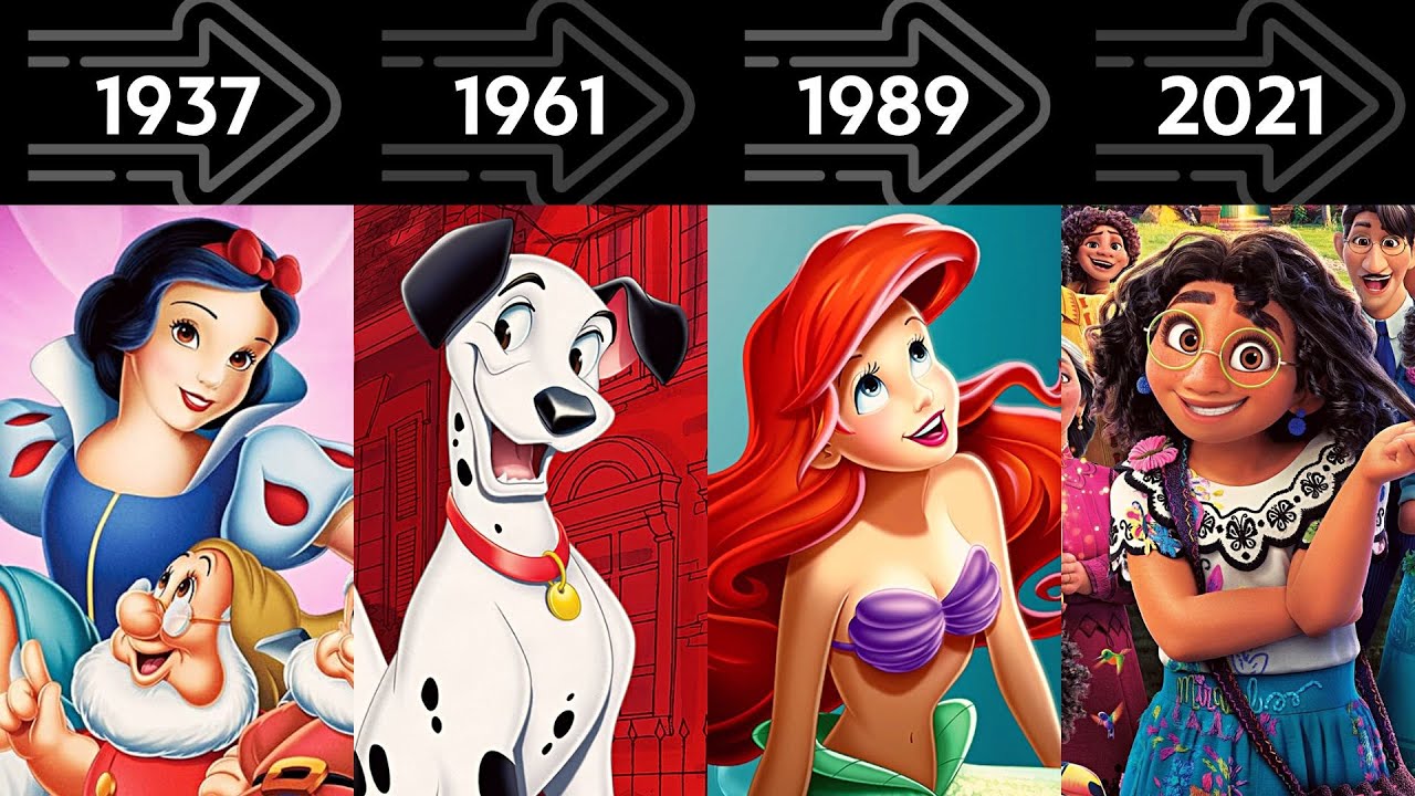 Disney Animation Evolution Every Movie From 1937 To 2023 Youtube