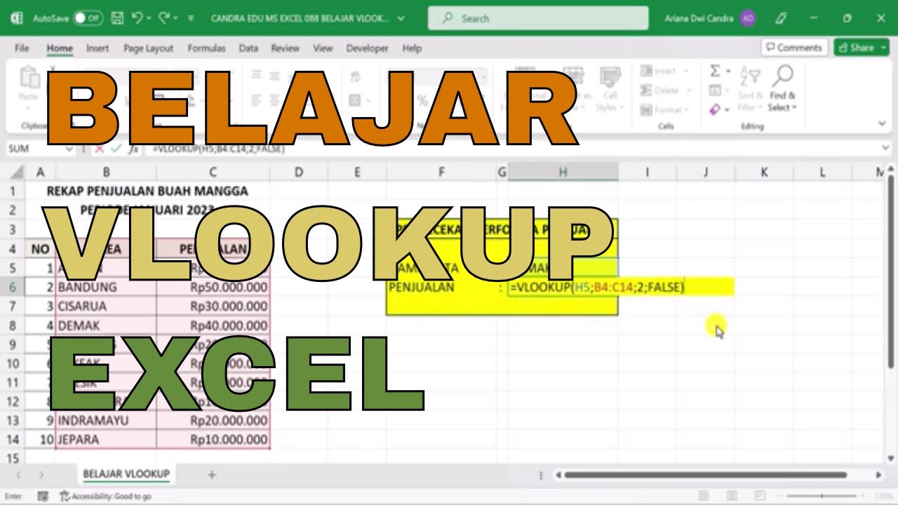 Belajar Vlookup Youtube