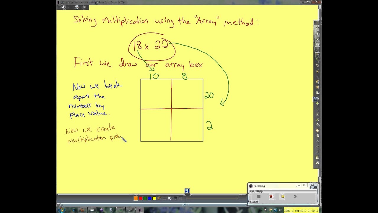 Multiplication Array Method Youtube