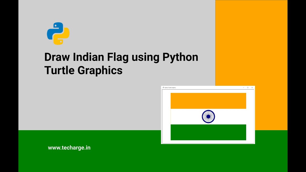 Draw Indian Flag Using Python Turtle Graphics Youtube
