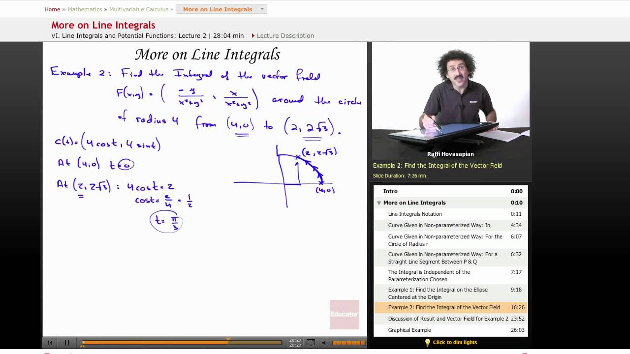 Line Integrals Part 2 Multivariable Calculus With Educator