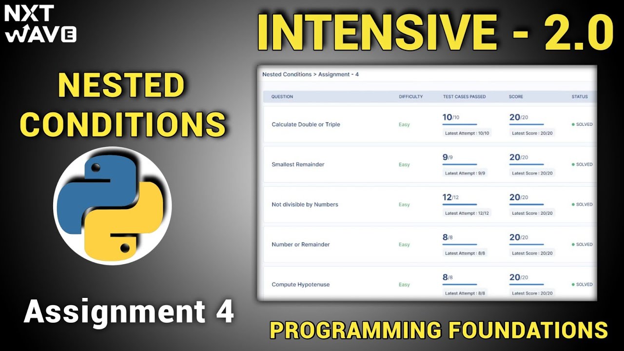 Nested Conditions Assignment 4 Answers Python Intensive 2 0 Nxtwave