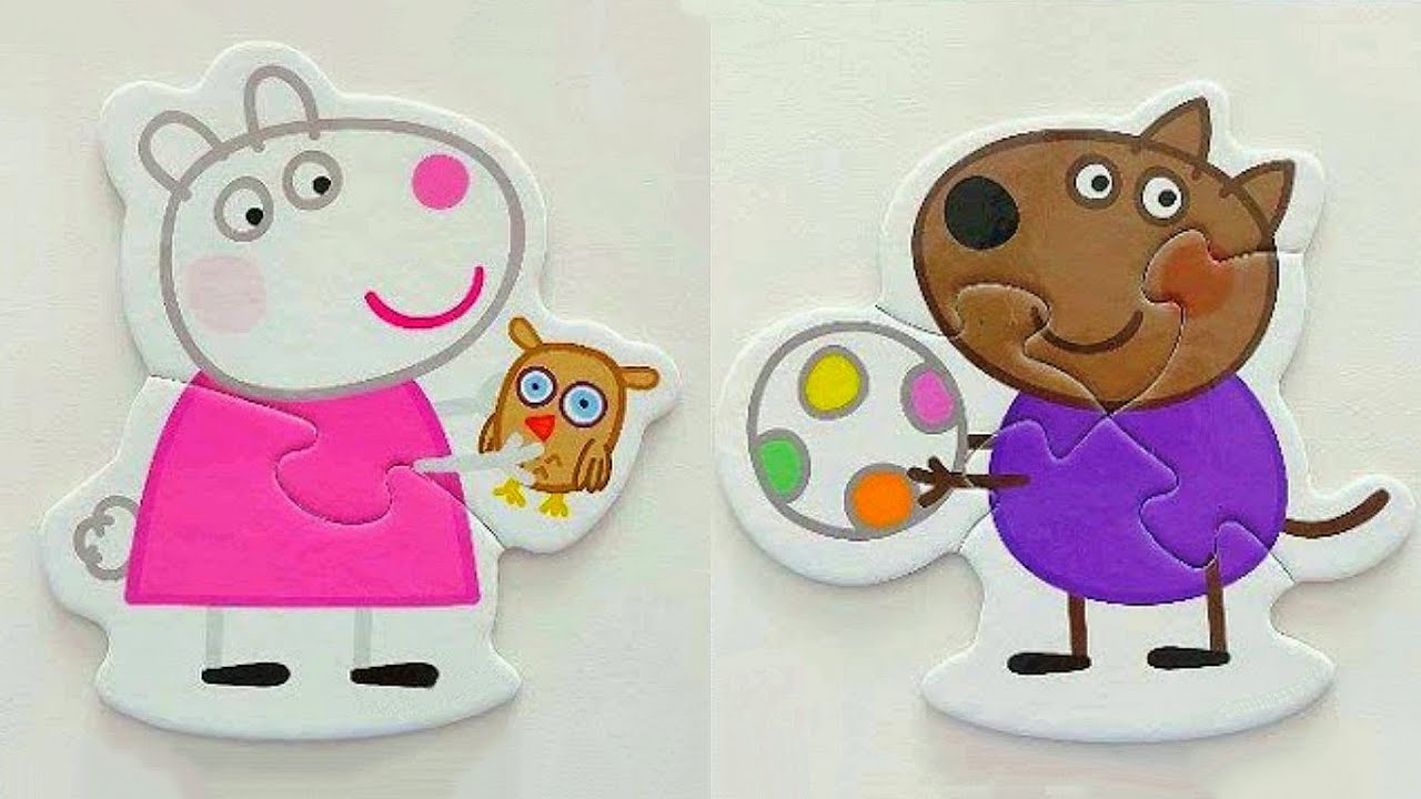 Danny Dog And Suzy Sheep Play Together Puzzles For Kids With Peppa