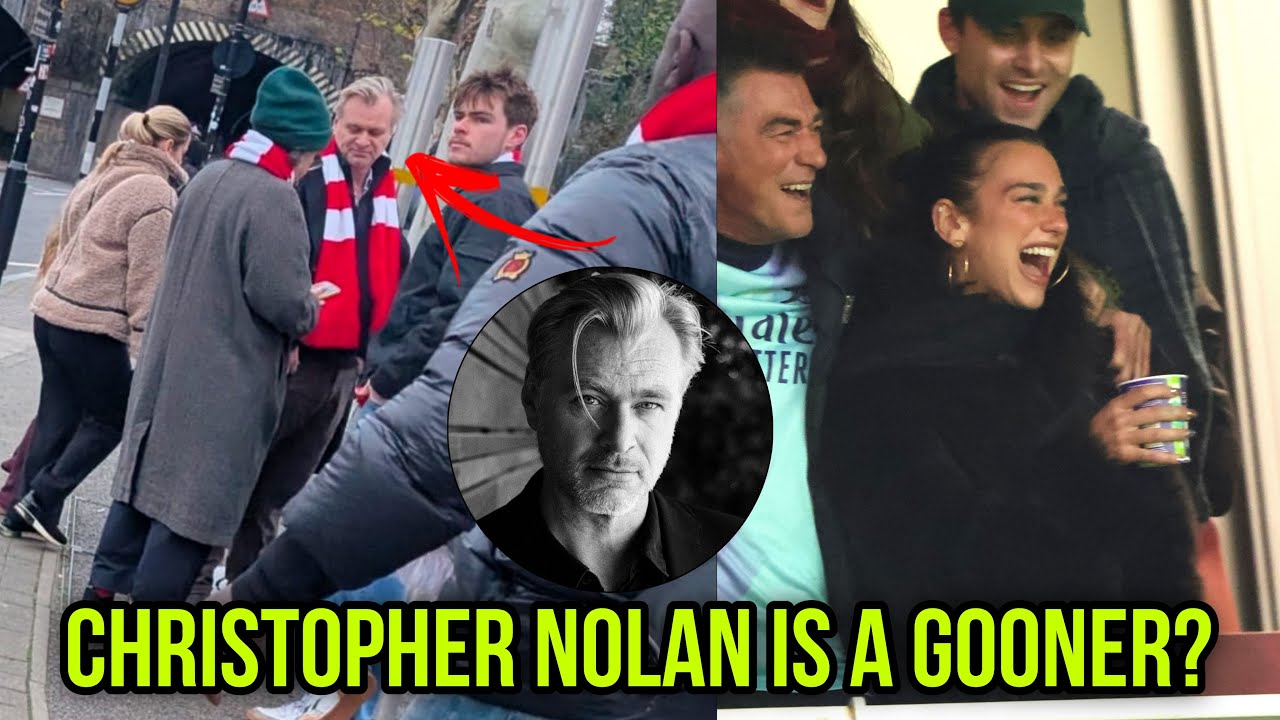 Christopher Nolan And Dua Lipa Stun Fans At Arsenal Match Youtube