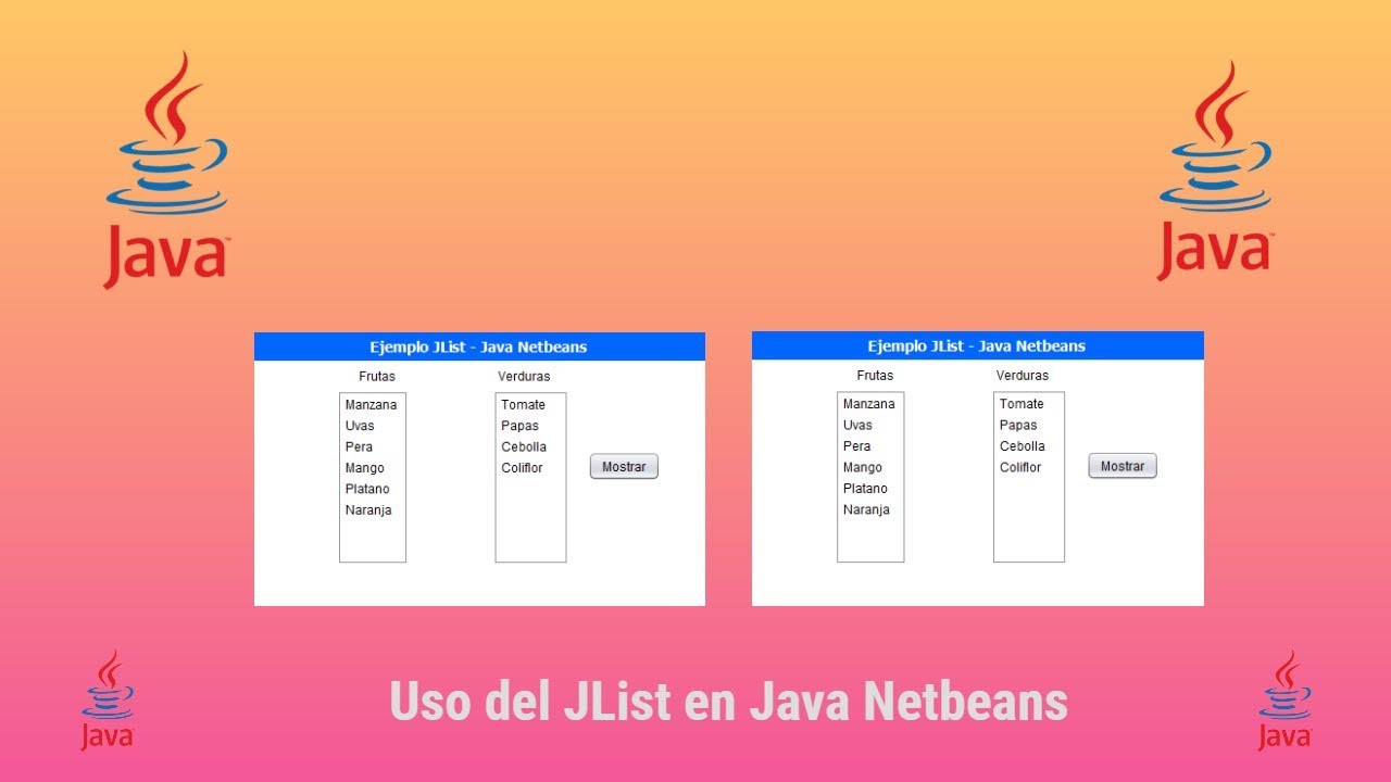 Uso De Jlist Java Netbeans Youtube