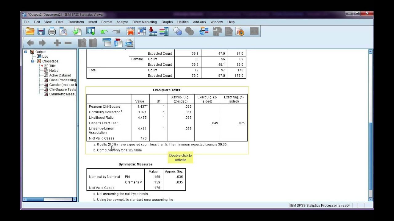 Chi Square Test In Spss Interpretation Youtube