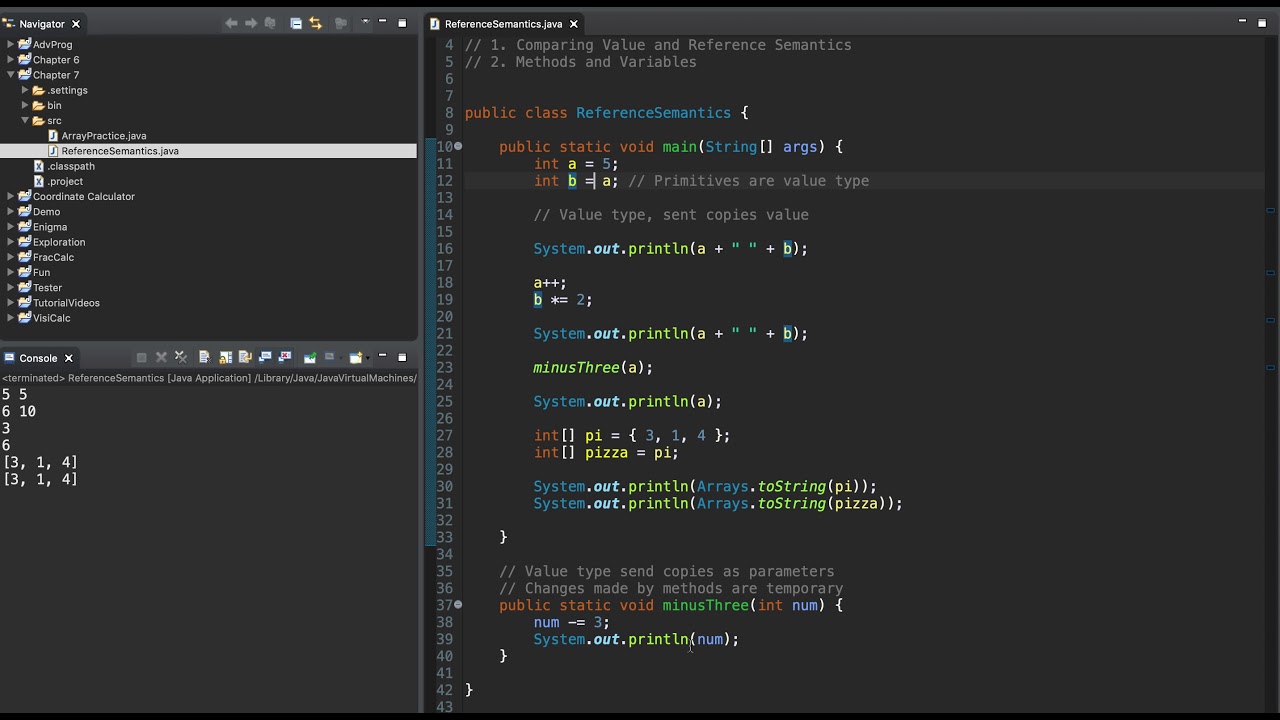 Java 4 4 Reference Semantics Youtube