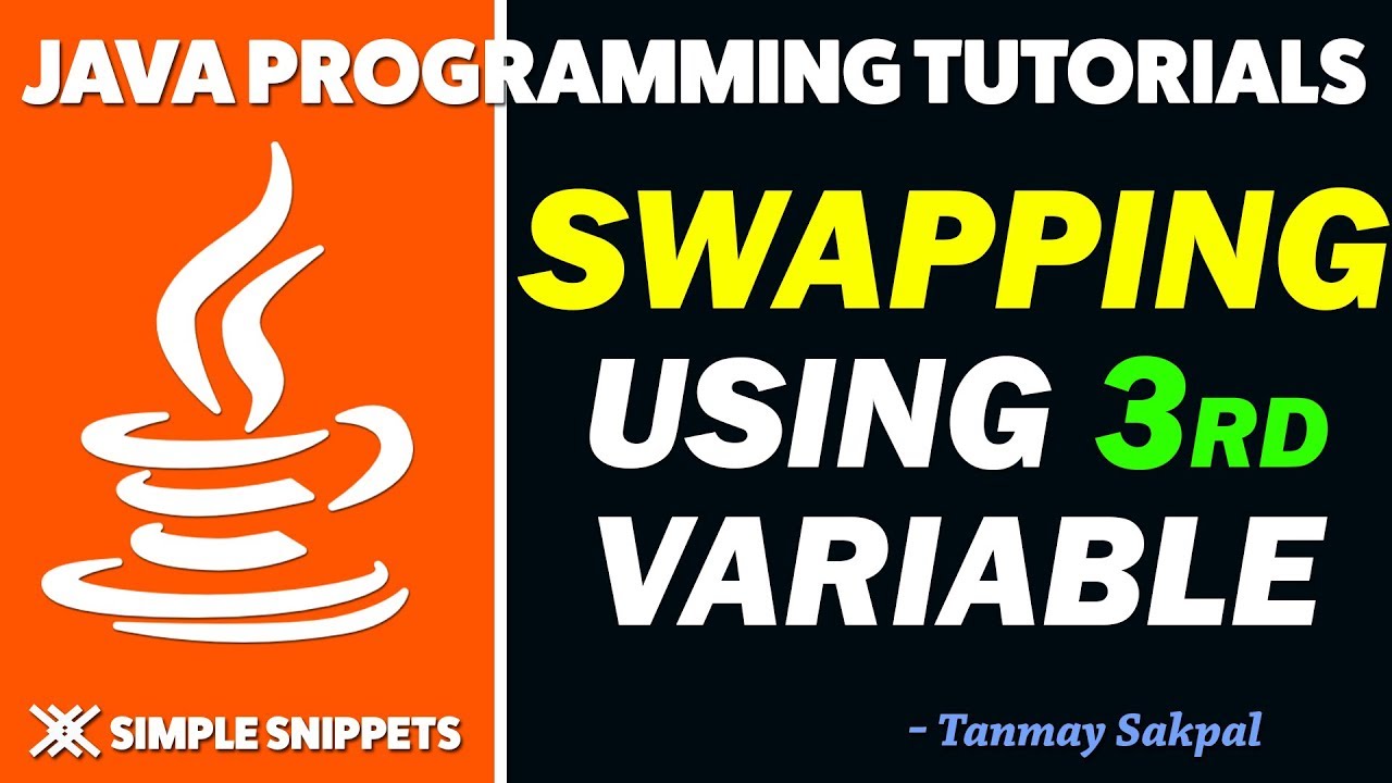 Java Program Swapping 2 Variables Using 3rd Variable Java