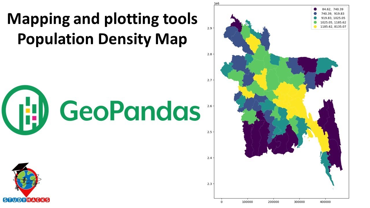 Mapping And Plotting Tools Population Density Map Using Geopandas