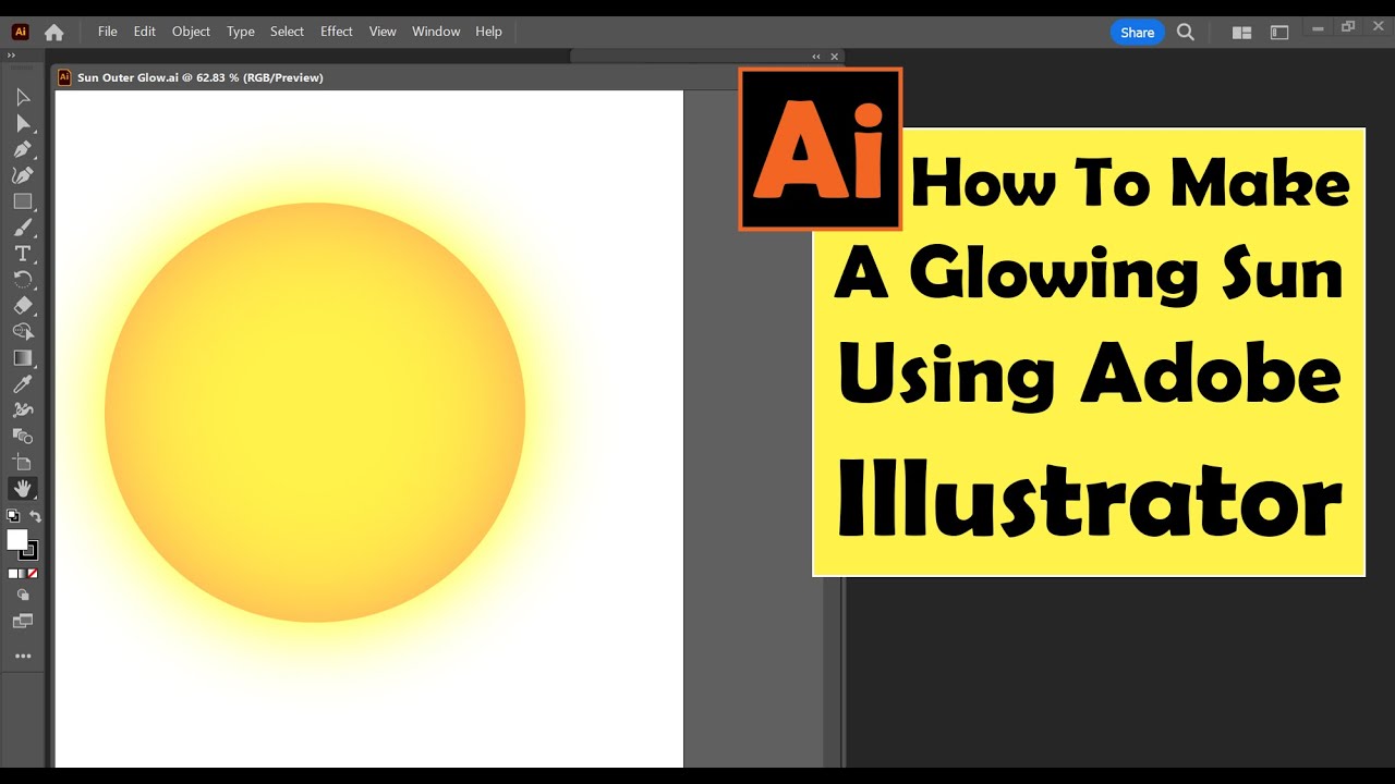 How To Make A Glowing Sun With Adobe Illustrator Youtube