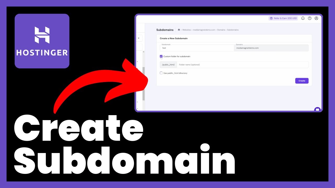 How To Create Subdomain In Hostinger Youtube