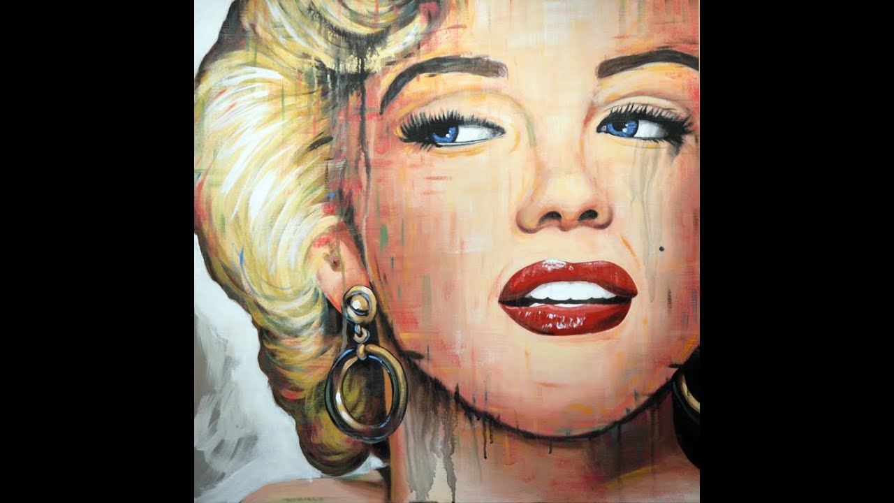 Marilyn Monroe Painting Tutorial Time Lapse Speed Acrylic On Canvas