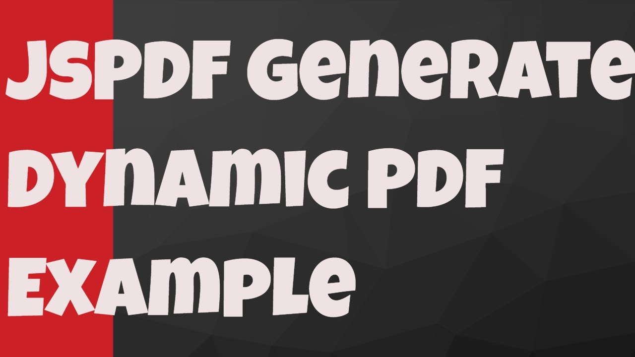 Jspdf Tutorial Dynamically Generating Pdf From User Input Youtube