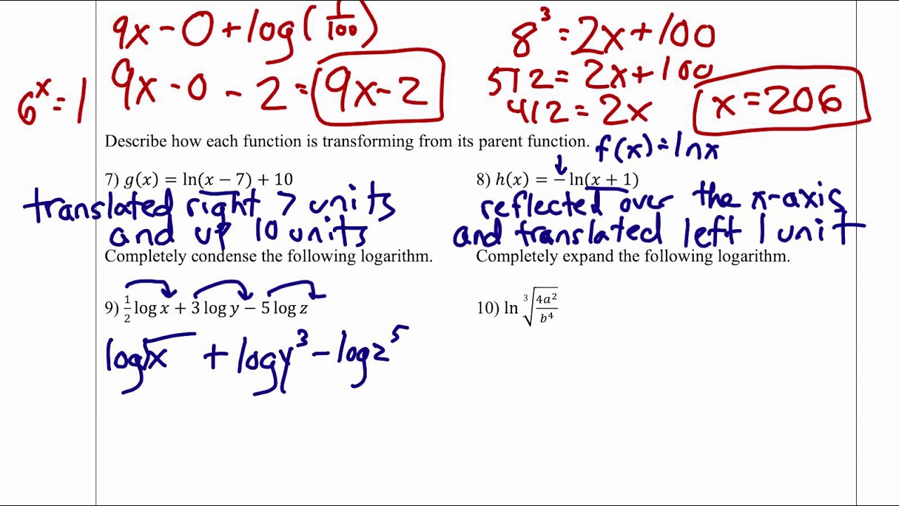 Logarithm Practice Full Lesson Youtube