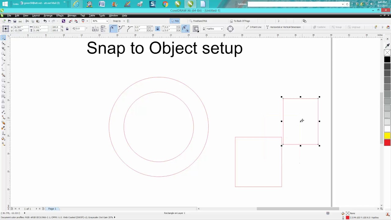 Corel Draw Tips Tricks Snap To Object Setup Youtube