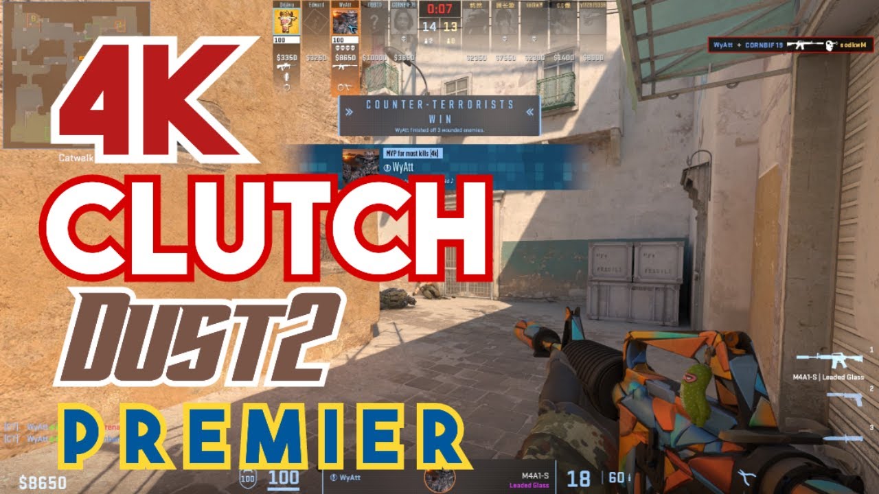 4k Clutch Dust2 Counter Strike 2 Premier Youtube