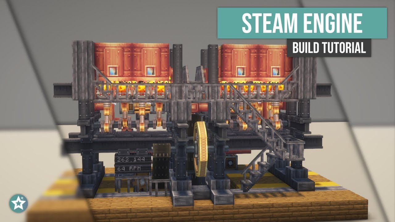 How To Build A Powerful Create Mod Steam Engine In Minecraft Youtube
