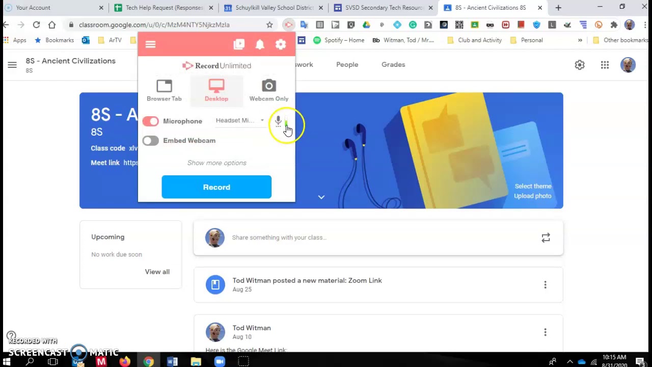 Screencastify Mic Settings Youtube