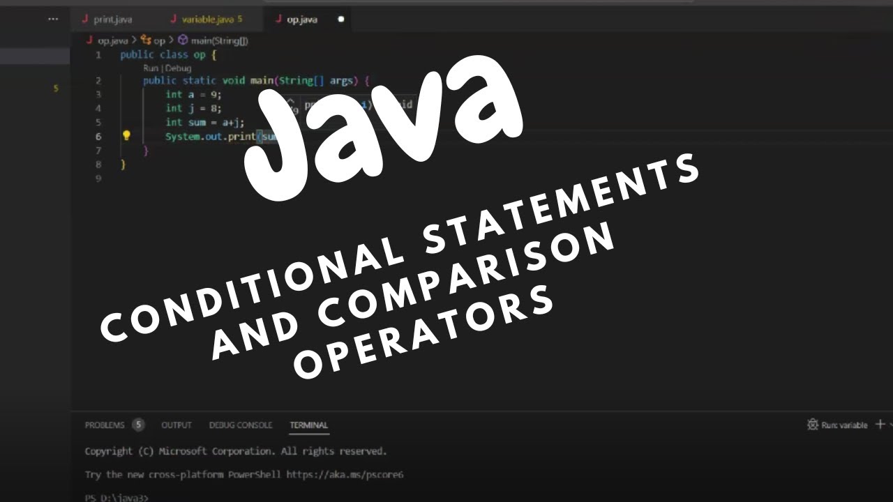 Java Tutorial For Beginners Conditional Statements And Comparison