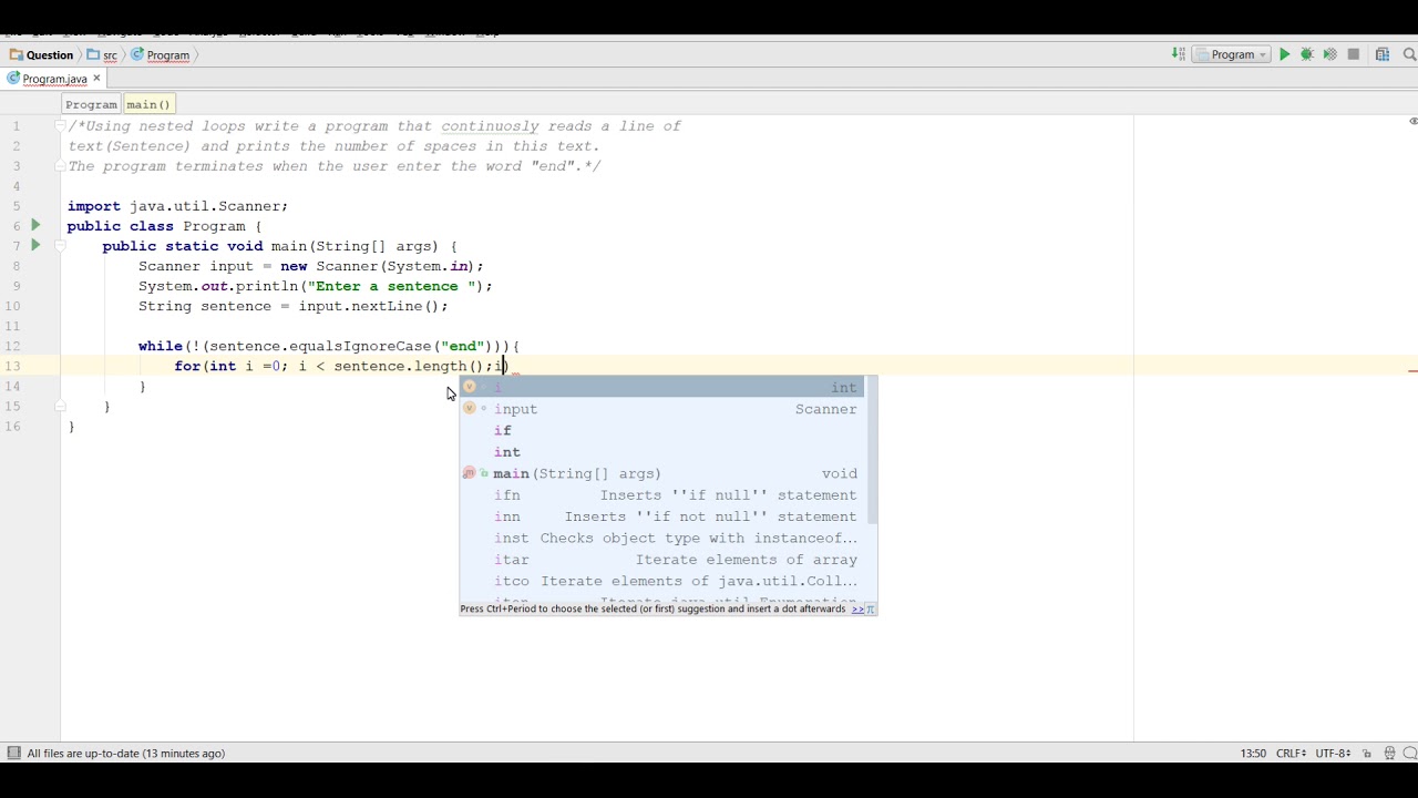Java Programming Nested Loop Example Youtube