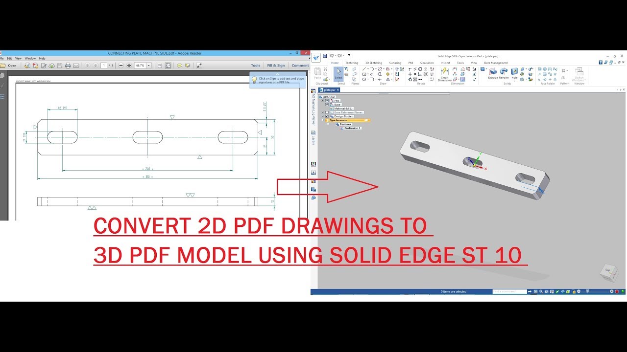 Make 3d Model From 2d Pdf Drawings Youtube