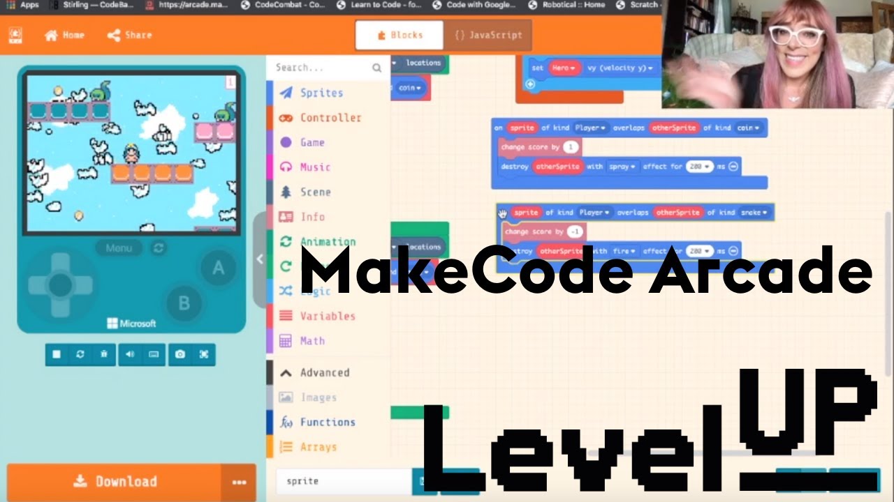 Makecode Arcade Sprites Gravity And Platforms Youtube