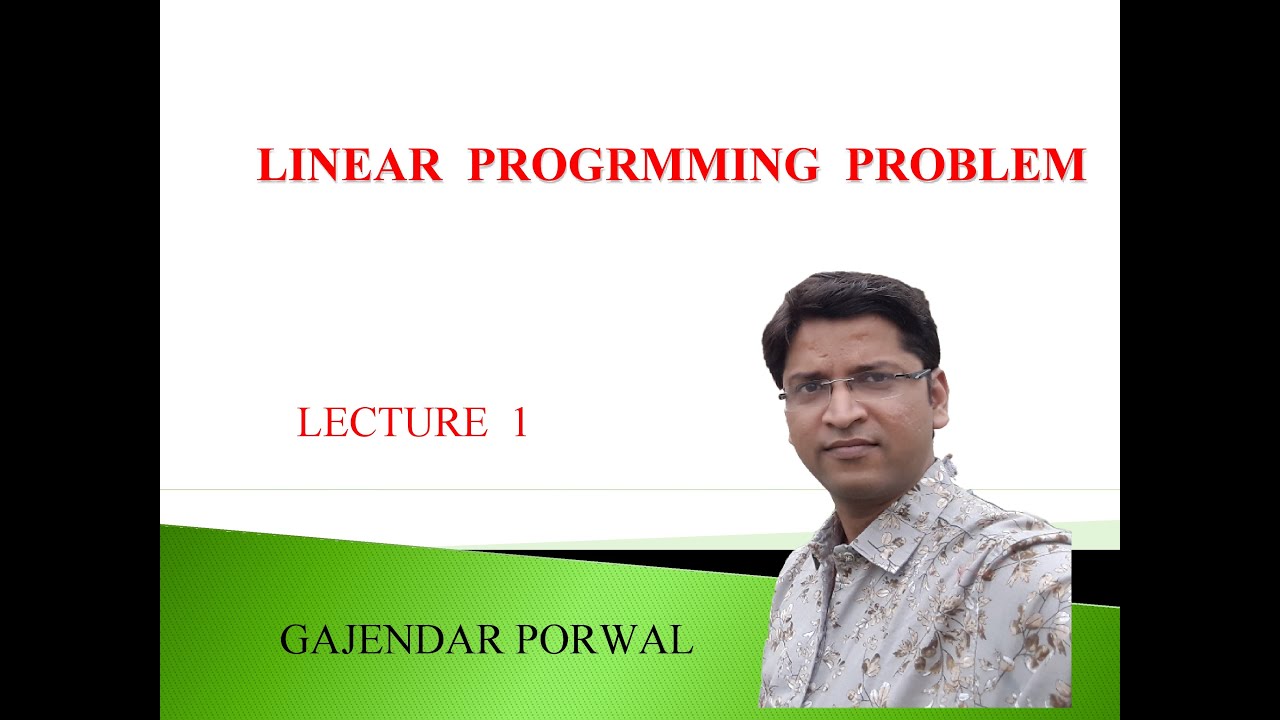 Linear Programming Problem Youtube
