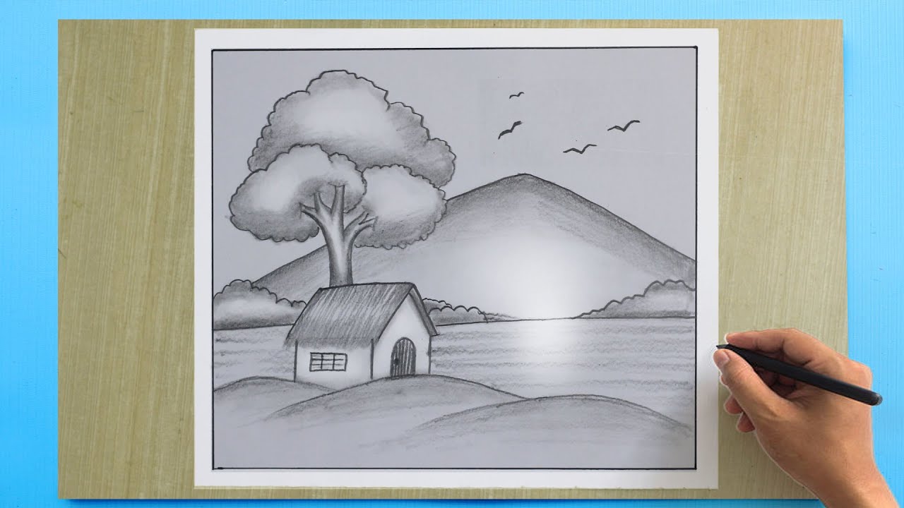 How To Draw Scenery With Pencil Step By Step Easy Infoupdate Org