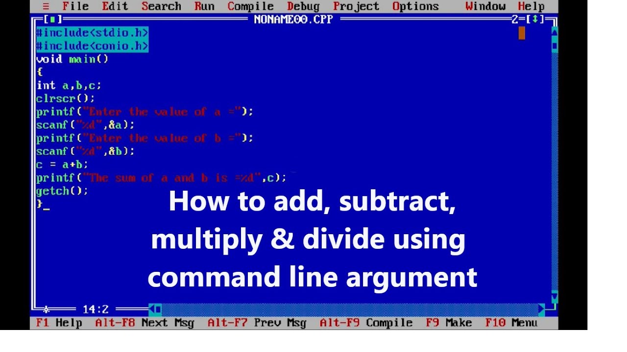 C Program 03 Add Subtract Multiply Divide Two Number In C Using