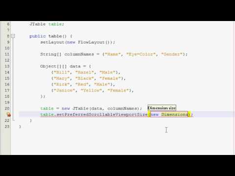 Java Gui Tutorial 19 Jtable Youtube
