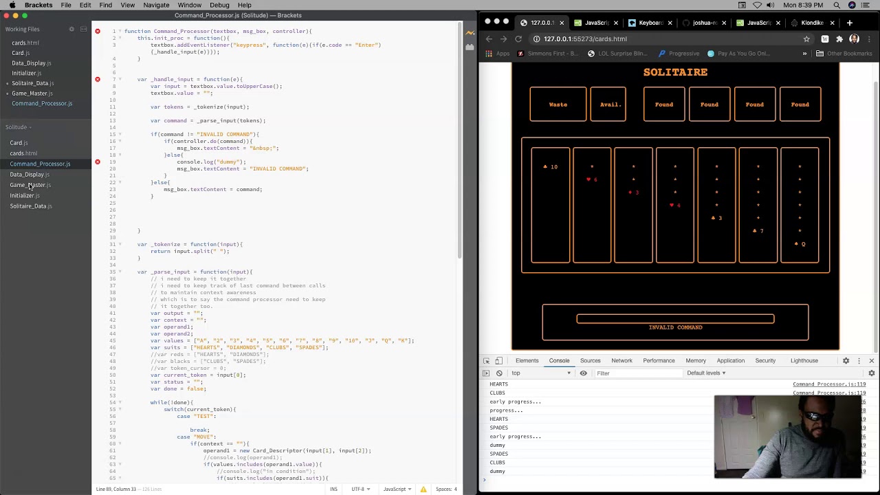 Live Coding Game Development Solitaire 12 Youtube