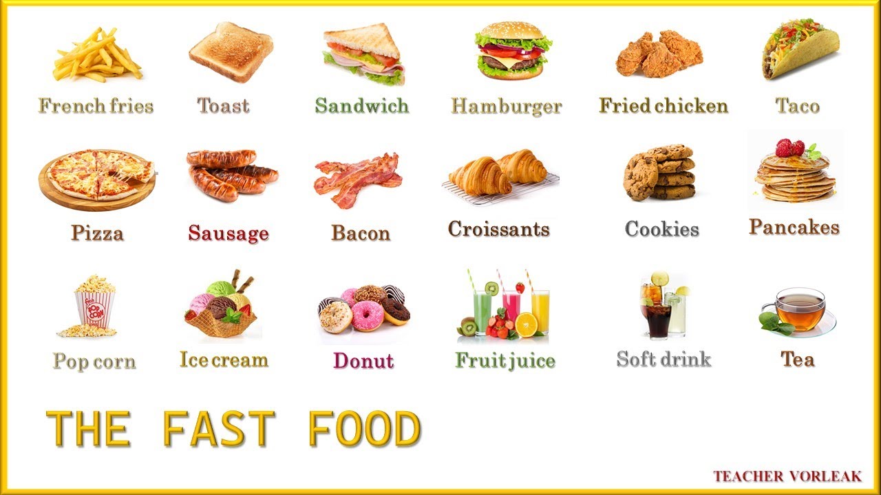 Fast Food Vocabulary Youtube