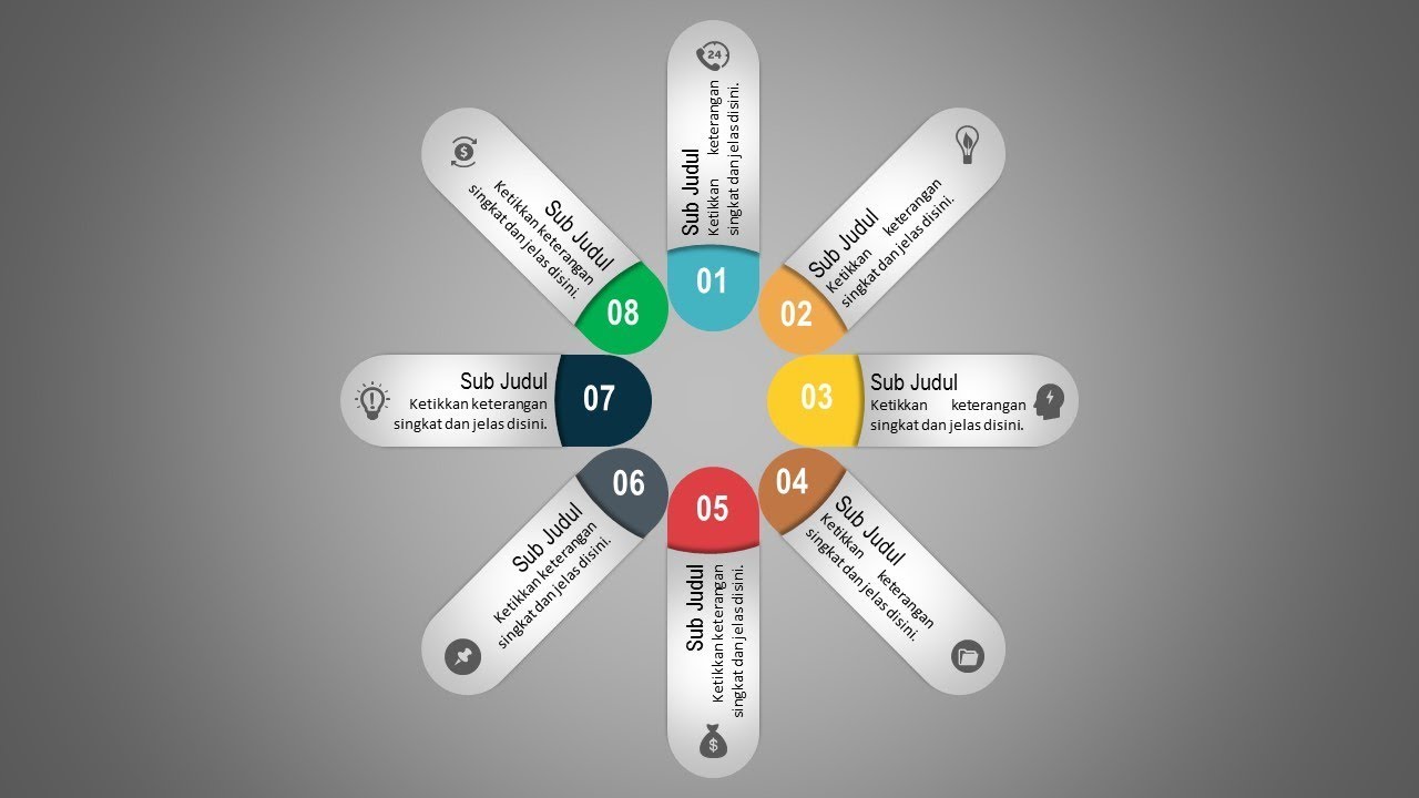 Cara Desain Slide 8 Option Infographic Di Powerpoint Youtube