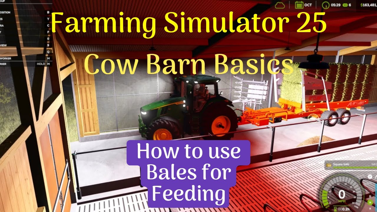 Farming Simulator 25 Cow Barn Basics How To Use Bales For Feed Youtube