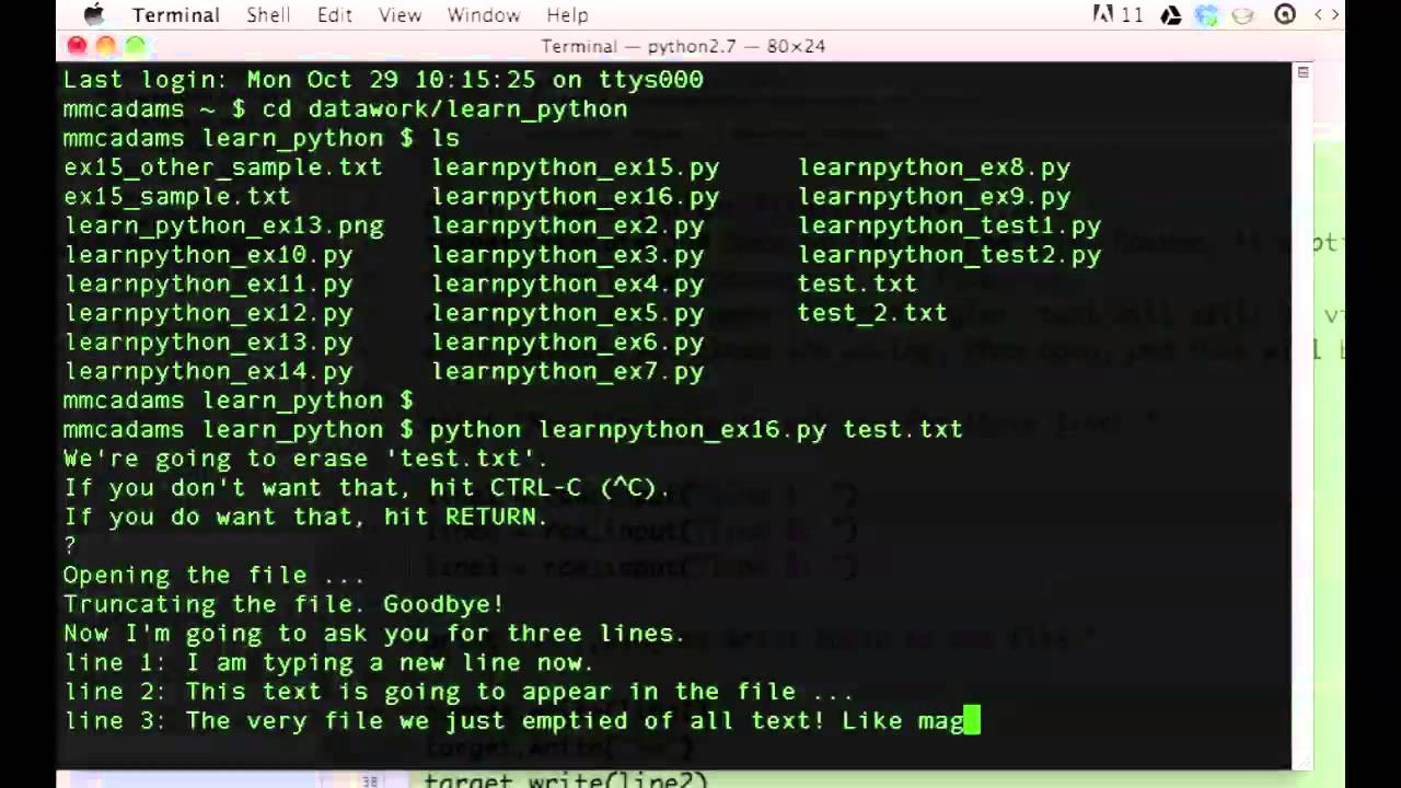 Python Lesson 16 Python The Hard Way Youtube