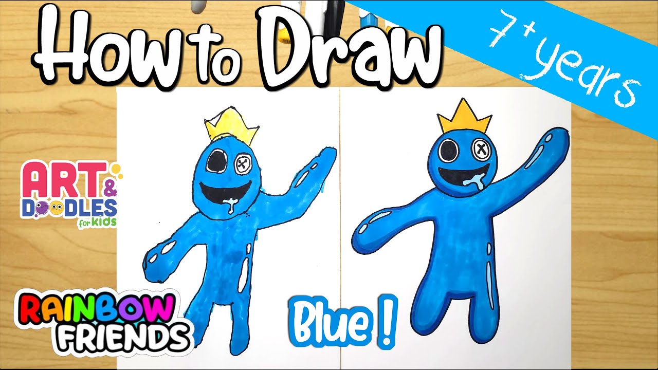 How To Draw Rainbow Friends Blue Step By Step Art And Doodles For