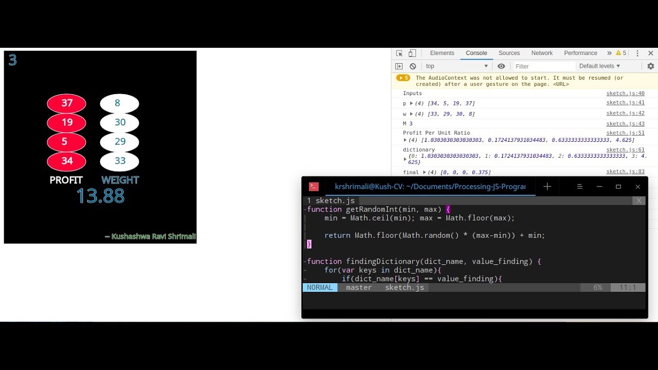 Knapsack Problem Using Javascript P5 Js Only Demo Youtube