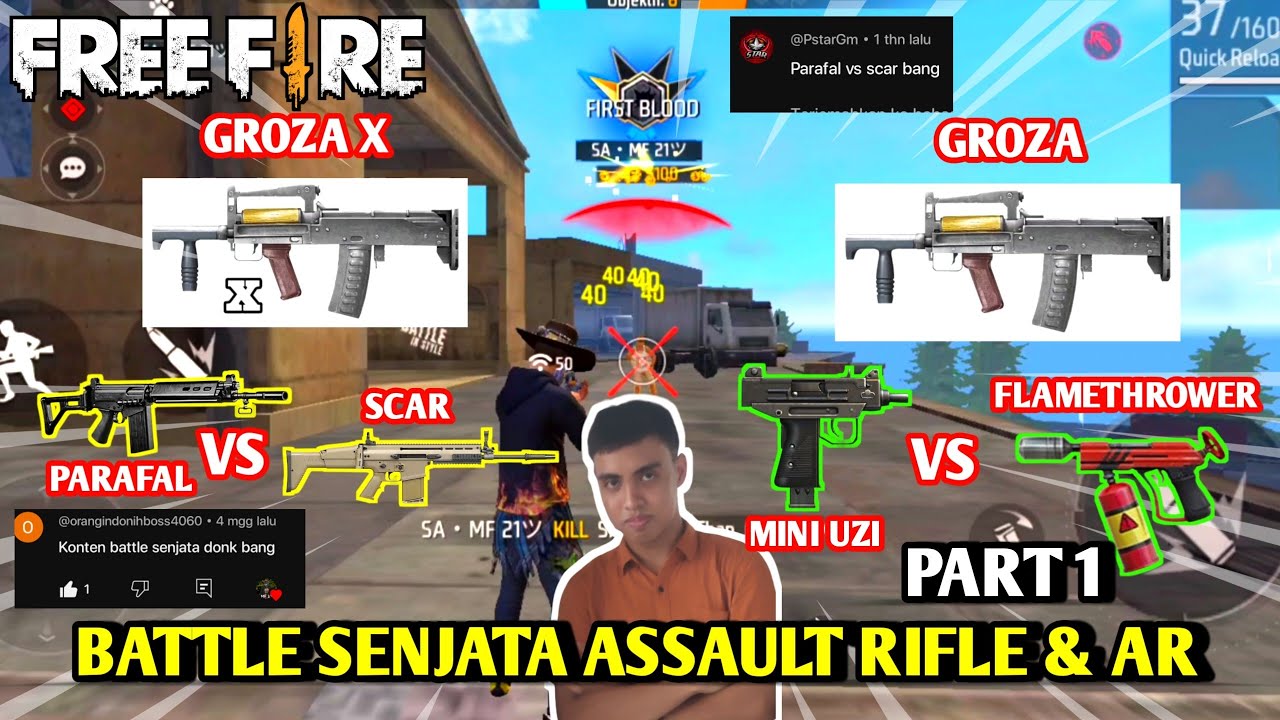 Battle Senjata Assault Rifle Dan Pistols Part 1 Free Fire