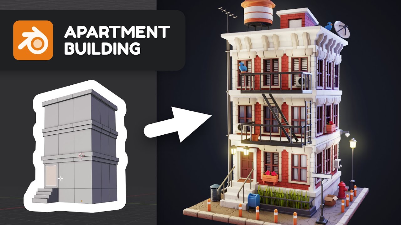 Apartment Building In Blender 3d Modeling Timelapse Youtube