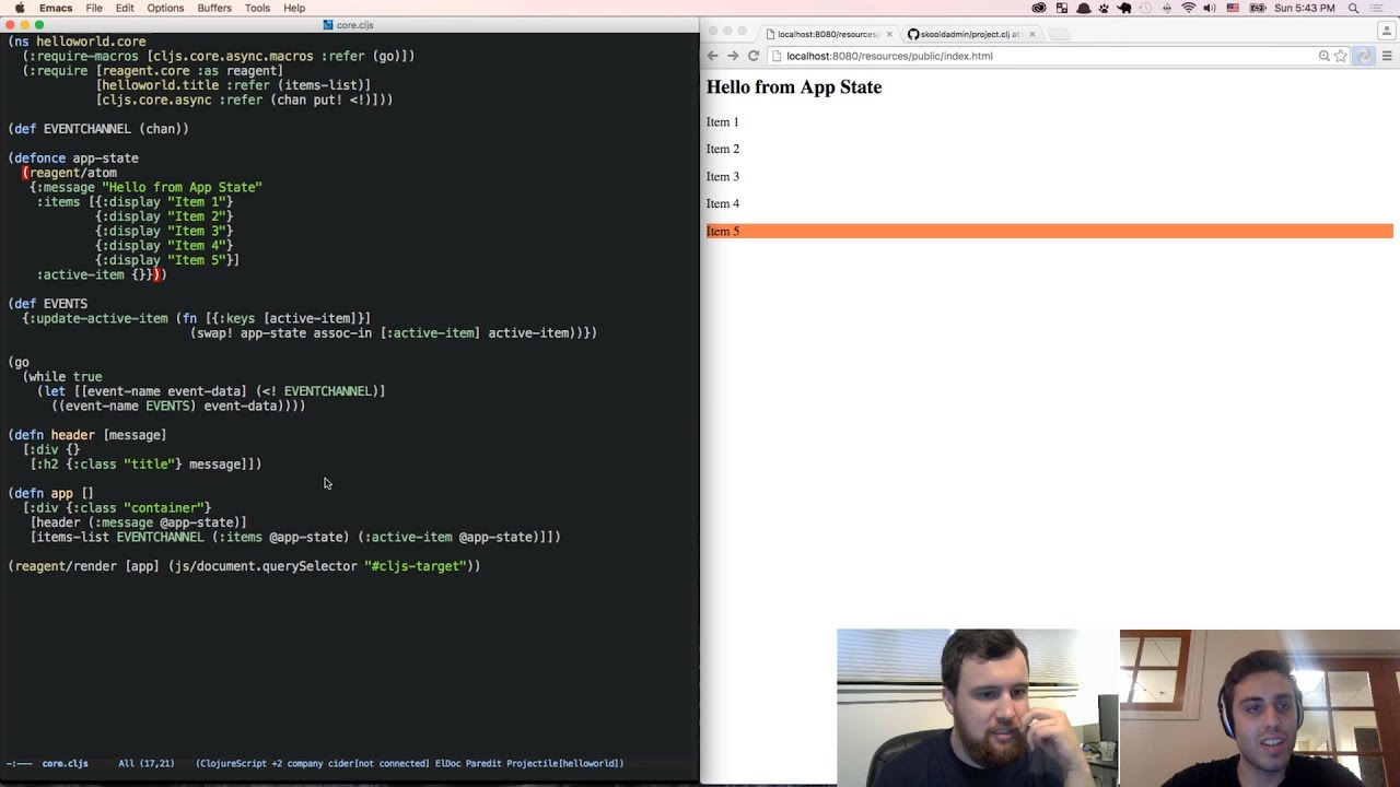 Introduction To Clojurescript And Reagent Youtube
