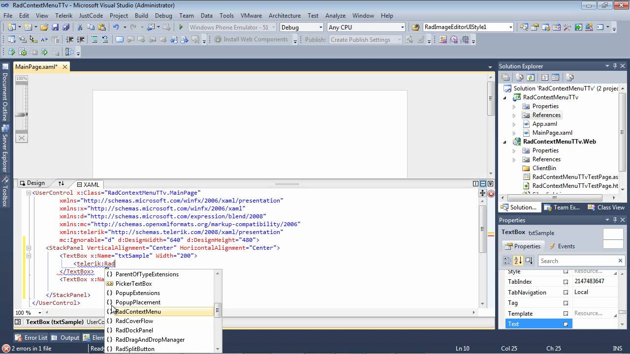 Contextmenu Part 1 Getting Started Silverlight Wpf Youtube
