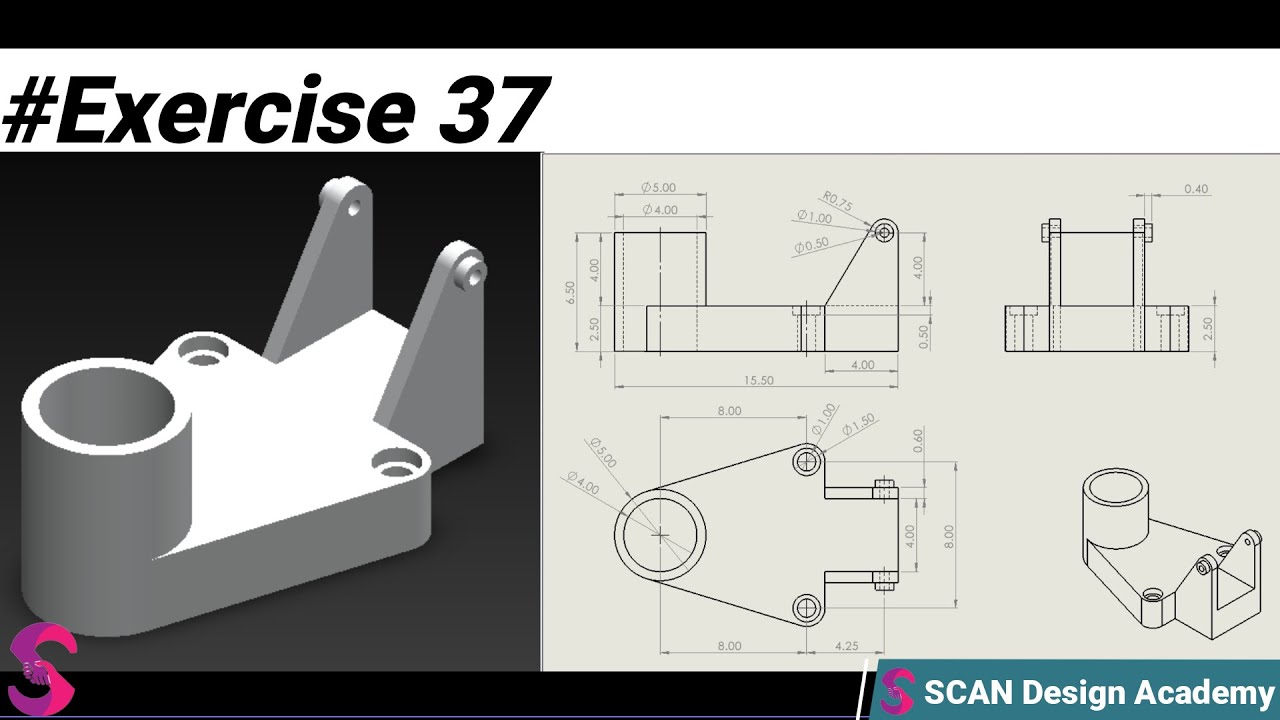 Solidworks Tutorial Exercise 37 Solidworks Beginners Youtube