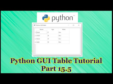 Python Gui Table Tutorial Part 15 5 Youtube